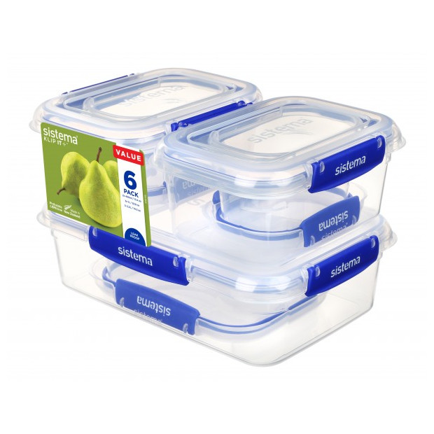 Box na potraviny Sistema 6 Pack Essentials Klip It Plus | 4camping.cz